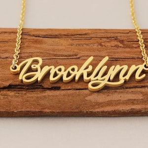Minimalist Necklace Brooklynn Name Necklace Gold Custom Name Jewelry for Girls Tiny Necklace Wonderful Christmas Gift Name Etsy