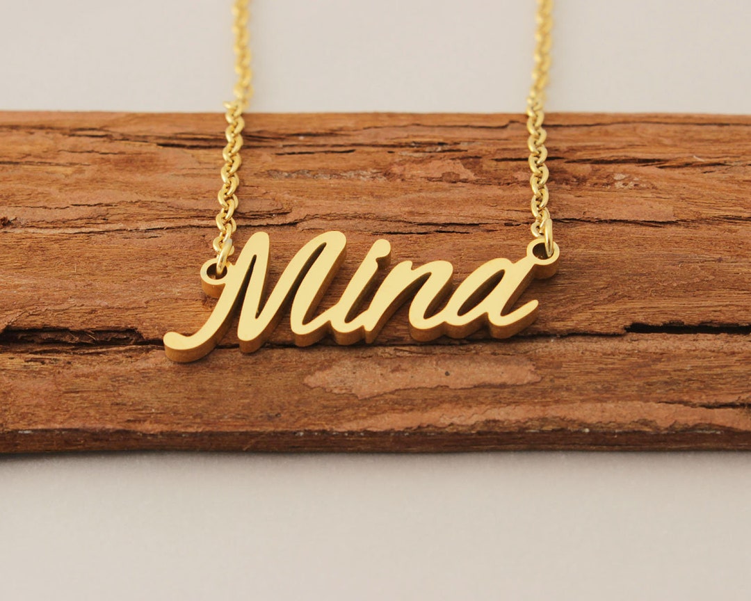 Mina Name Necklace, Custom Name Necklace, Dainty Necklace, Best Friend ...