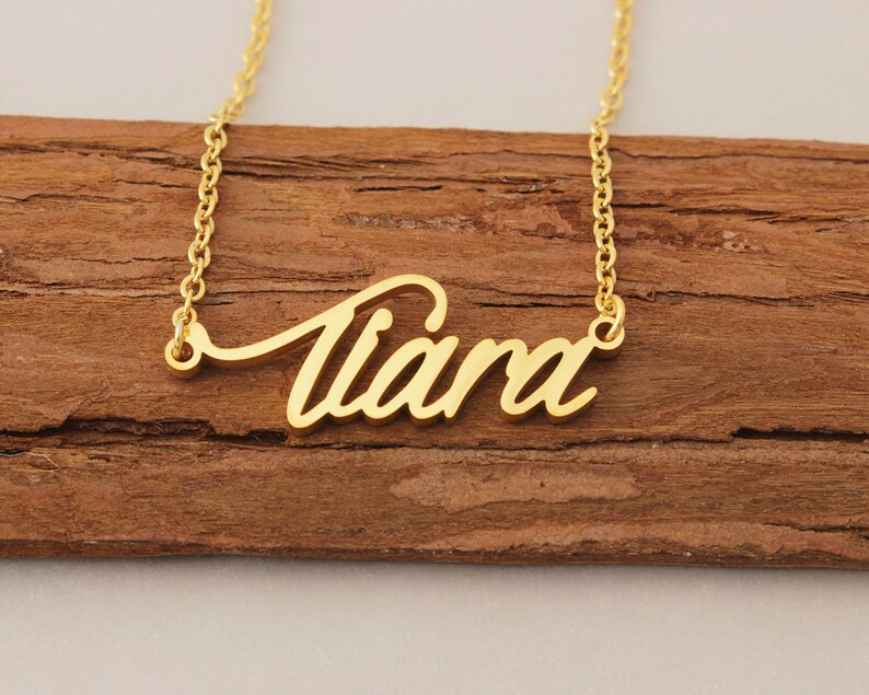 Name Necklace, Tiara Name Necklace, Custom Dainty Necklace, Name ...