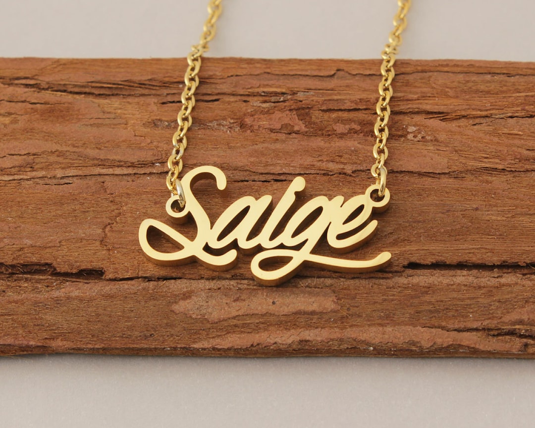 Custom Name Necklace, Saige Name Necklace Gold, Personalized Necklaces ...