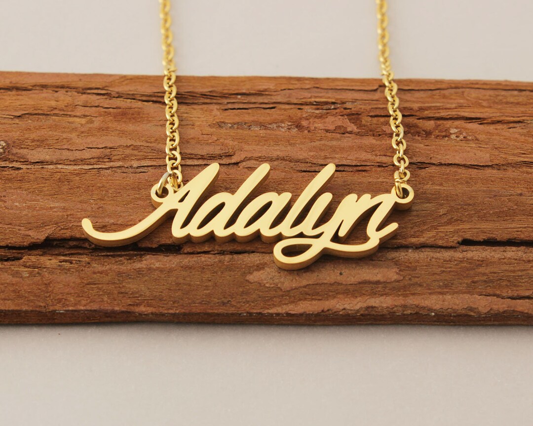 Name Necklace, Custom Adalyn Name Necklace, Mom Necklace, Personalized ...