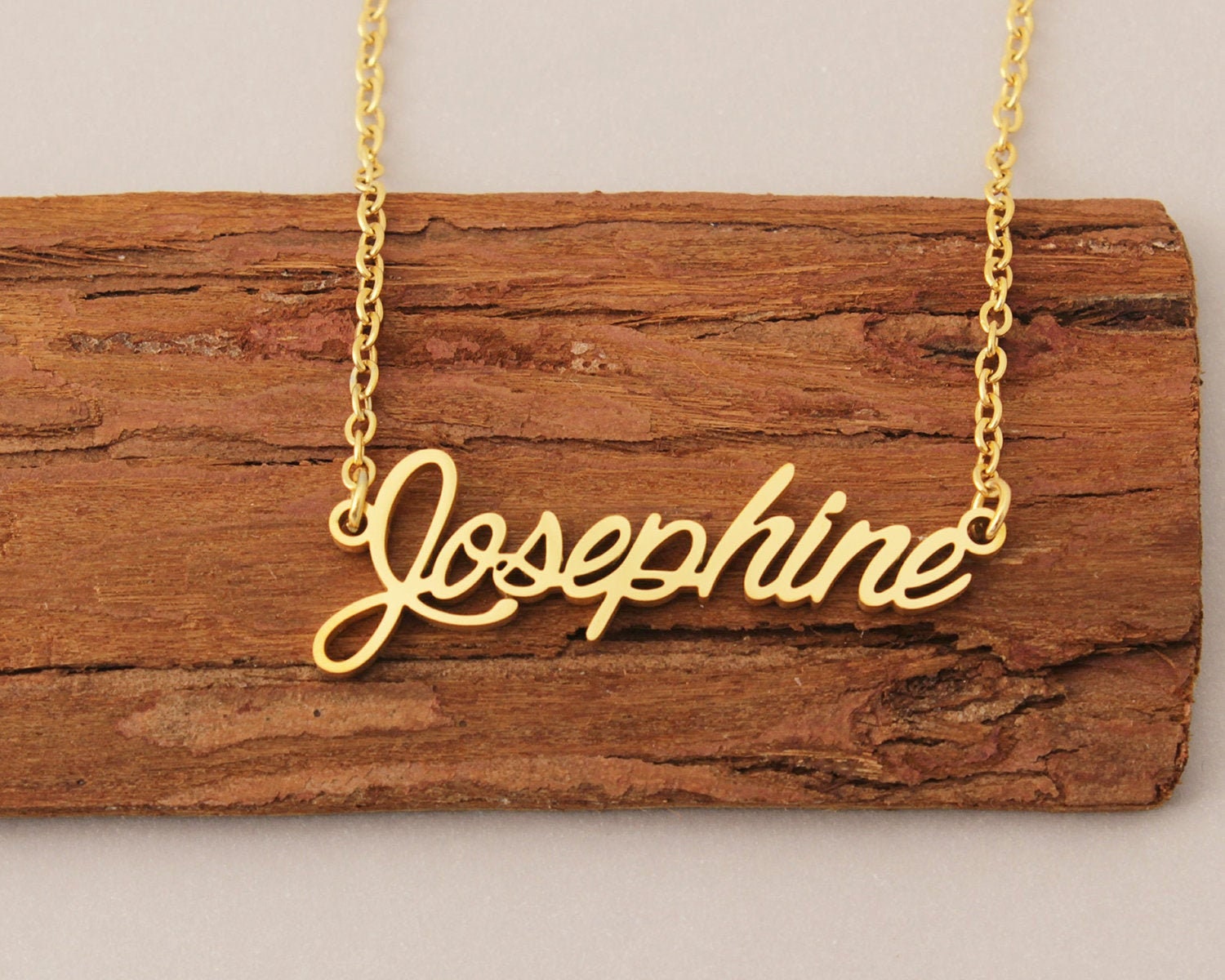 Name Necklace, Custom Josephine Name Necklace, Engraved Necklace ...