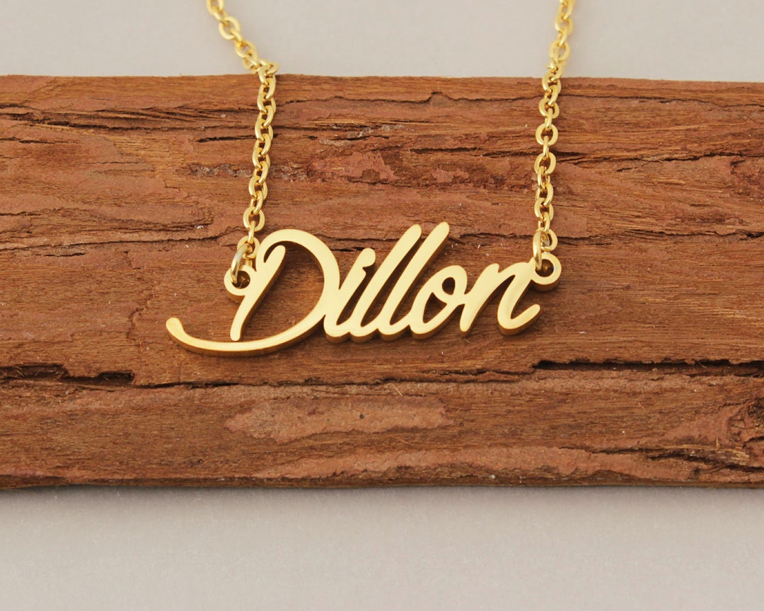 Dillon Name Necklace, Custom Letter Necklace, Cursive Any Name on ...