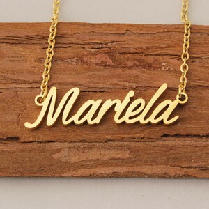 Name Neckalce, Custom Mariela Name Necklace, Gold Plated Necklace ...