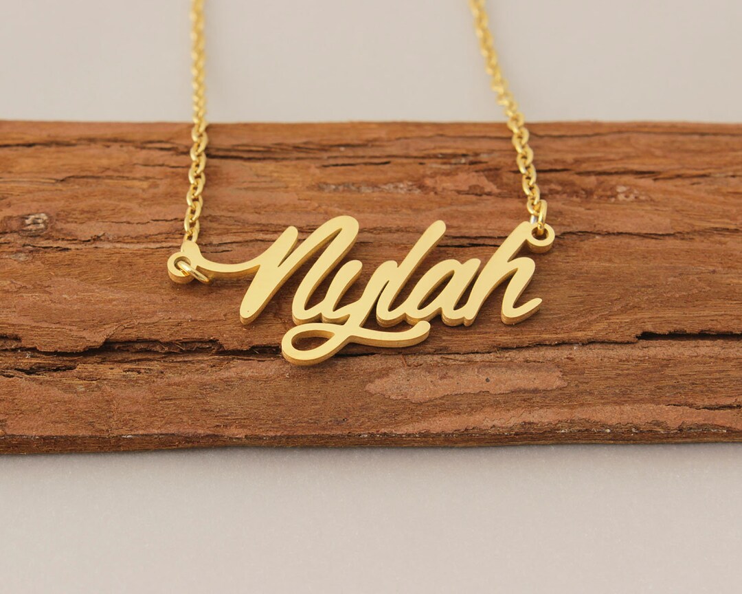 Nylah Name Necklace, Personalized Nameplate Necklace, Letter Necklace ...