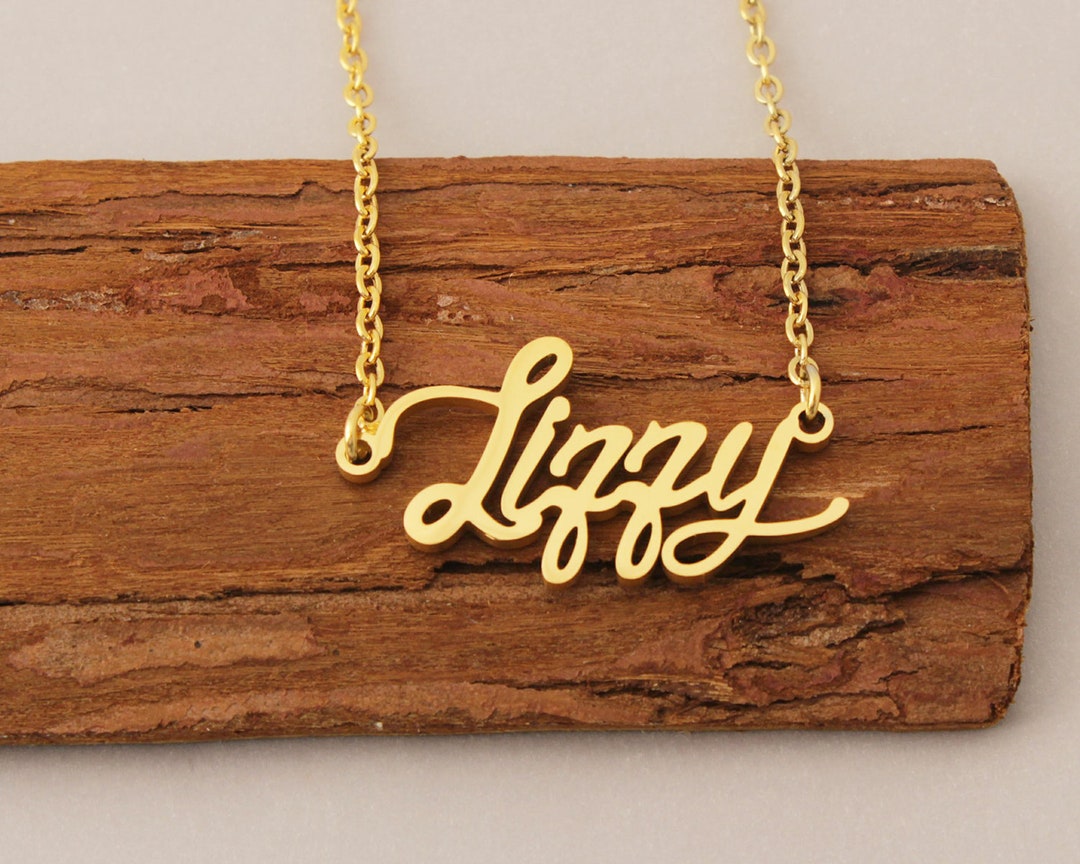 Name Necklace, Custom Lizzy Name Necklace, Dainty Necklace, Name ...