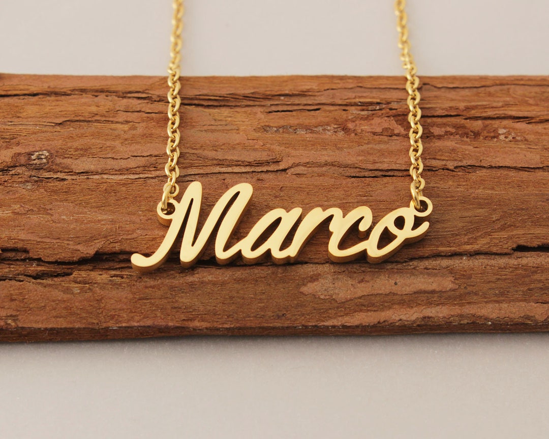 Custom Name Necklace, Marco Name Necklaces for Women, Name Pendant ...