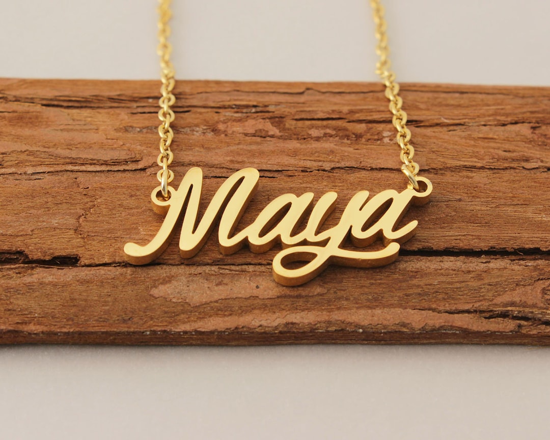 Name Necklace Maya, Personalized Necklace for Girls, Engraved Any Name ...
