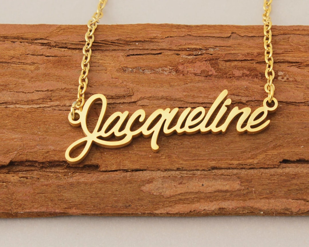 Name Necklace, Jacqueline Gold Name Necklace, Custom Necklace With Name ...