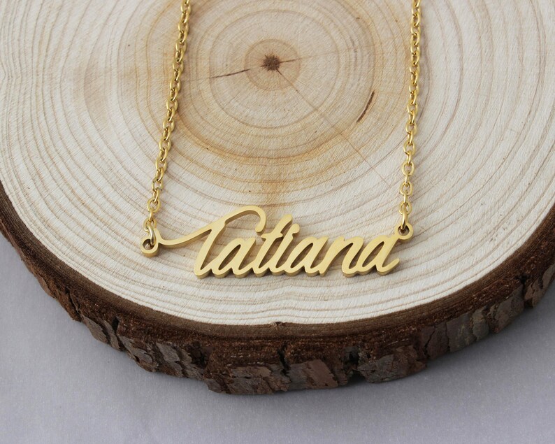 Custom Name Necklace, Tatiana Letter Name Necklace, Personalized ...