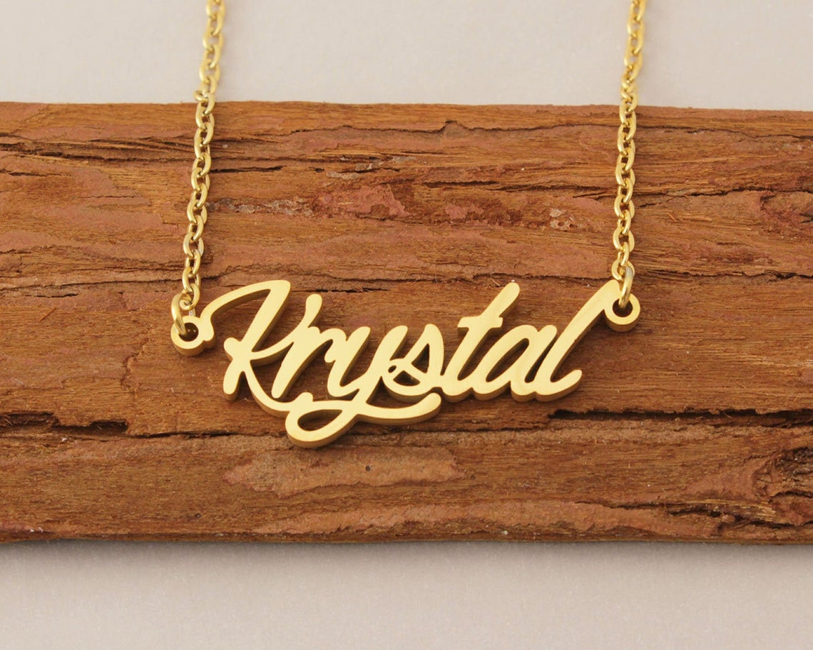 Name Necklace Custom Krystal Name Necklace Dainty Necklace - Etsy UK