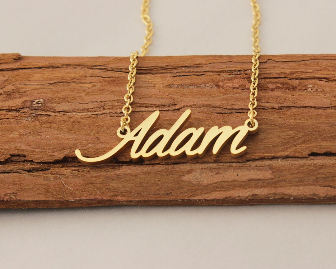 Name Necklace, Custom Adam Initial Necklace, Name Necklaces for Women ...