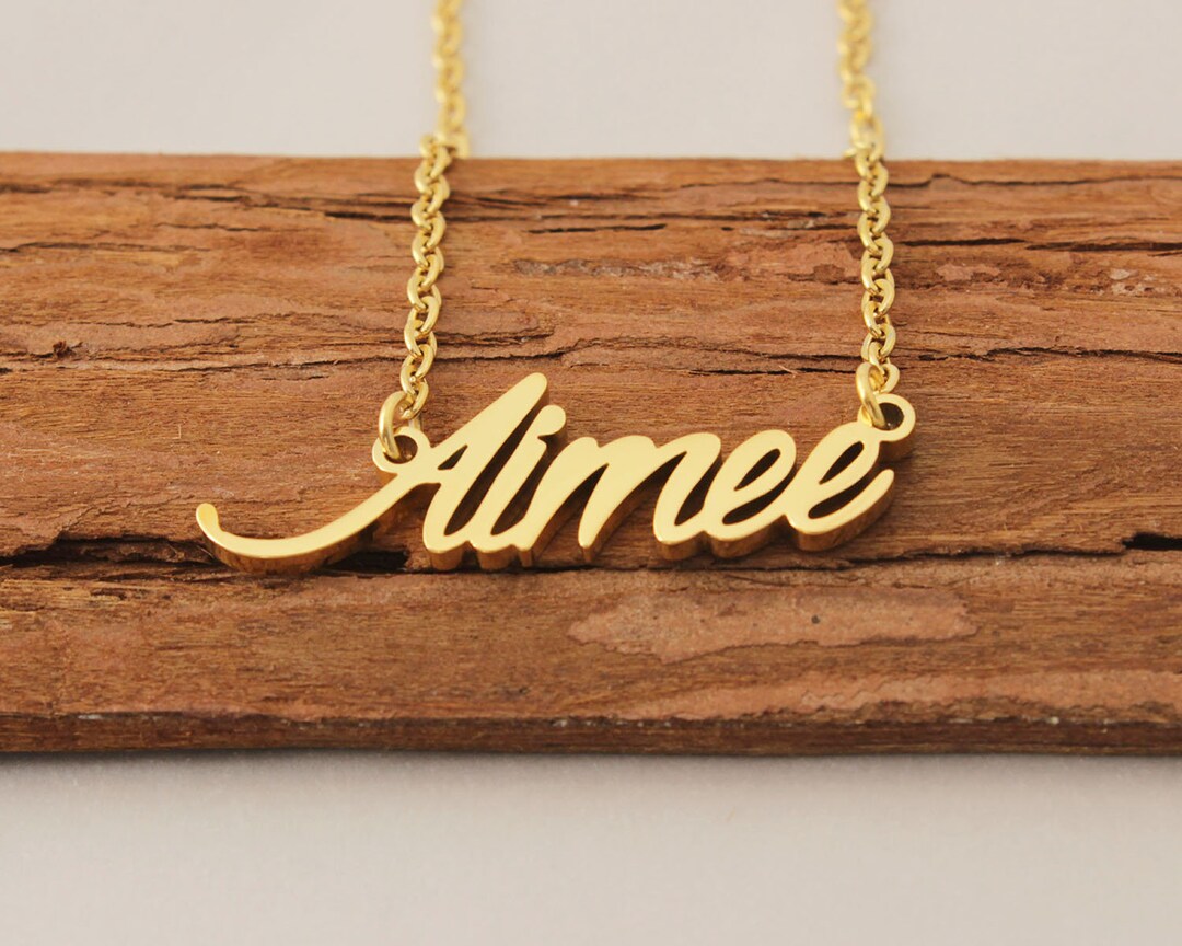 Name Necklace, Custom Dainty Necklace, Name Pendant, Engraved Any Name ...