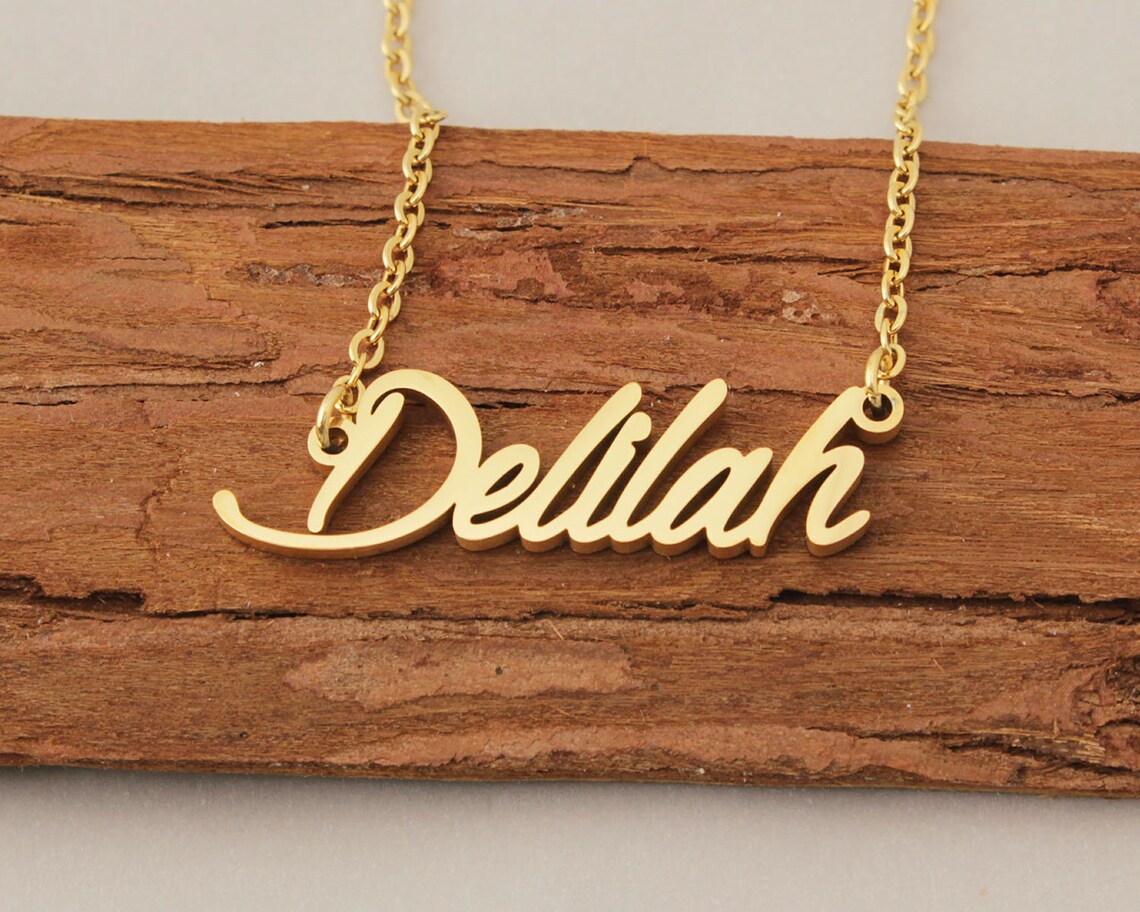Name Necklace Delilah Name Necklace Custom Friendship - Etsy