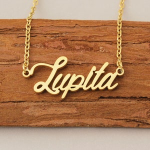 Name Necklace, Custom Lupita Name Necklace, Nameplate Necklace for ...