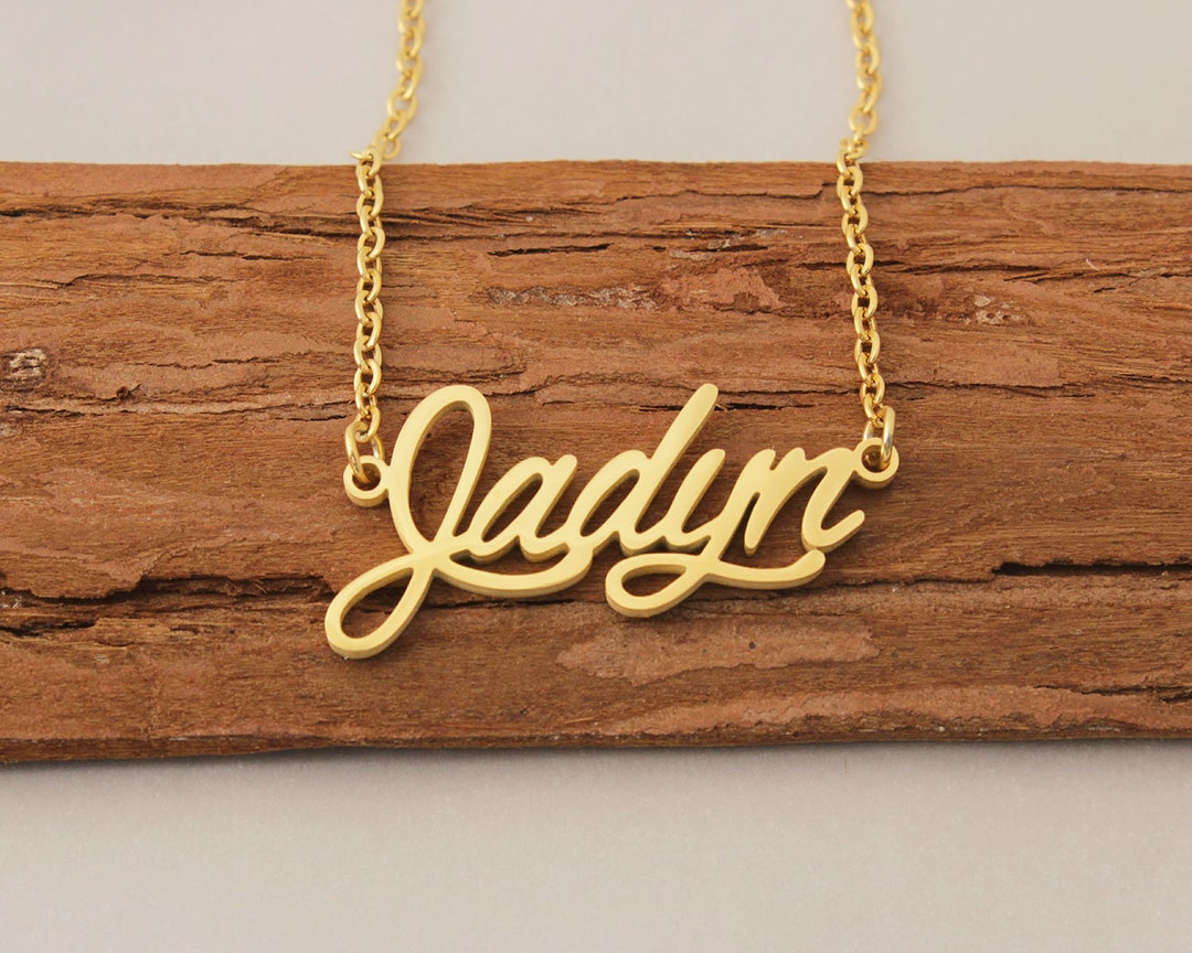 Name Necklace, Custom Jadyn Nameplate Necklace, Personalized Minimalist ...