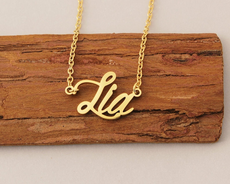 Custom Name Necklace, Personalized Necklace, Tiny Necklace, Engraved ...