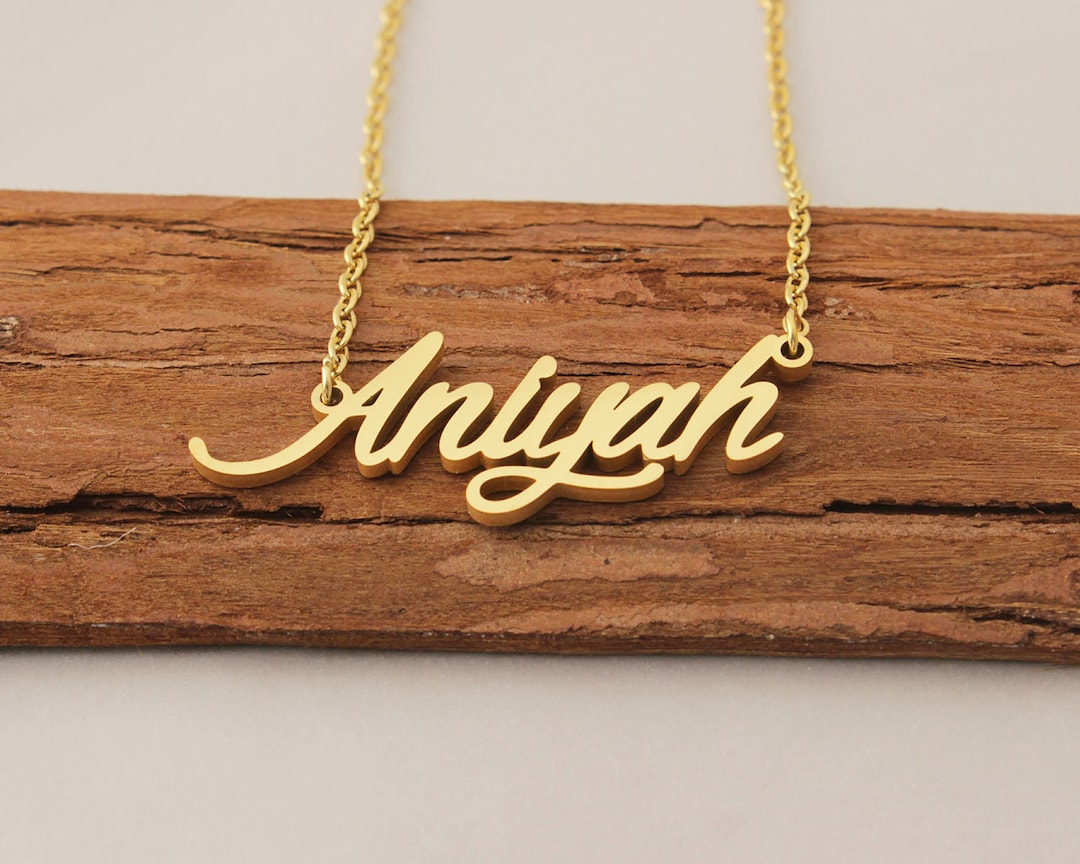 Name Necklace, Custom Aniyah Name Necklace, Dainty Necklace, Engraved ...