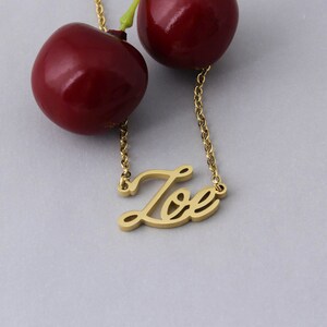 Name Necklace, Zoe Initial Name Necklace, Custom Jewelry With Gold ...