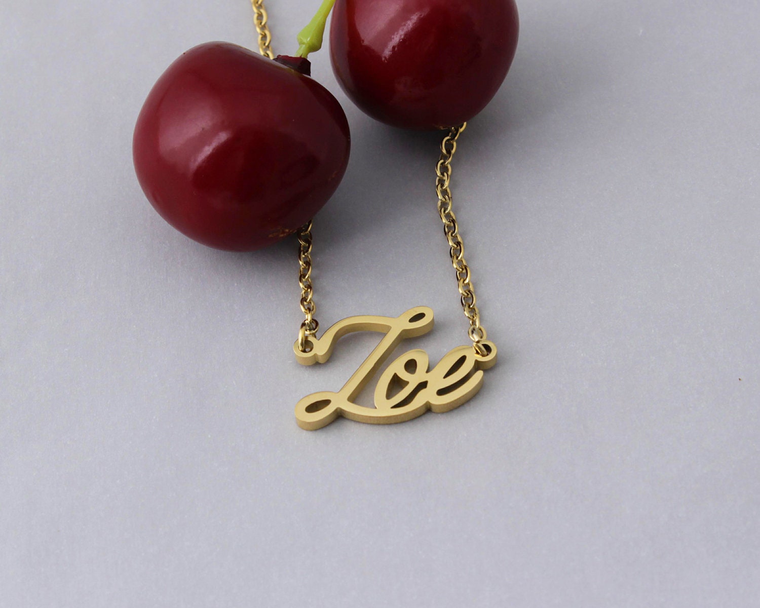 Name Necklace, Zoe Initial Name Necklace, Custom Jewelry With Gold ...