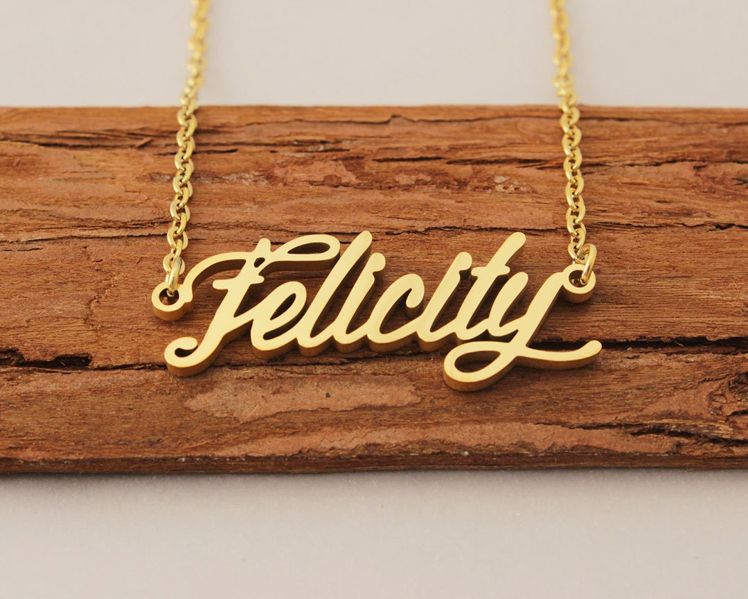 Name Necklace, Custom Felicity Name Necklace, Dainty Neckalce for Her ...