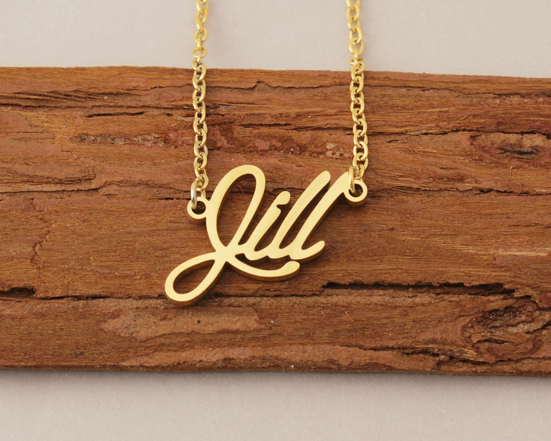 Name Necklace, Jill Name Necklace Golden, Personalized Necklace for ...