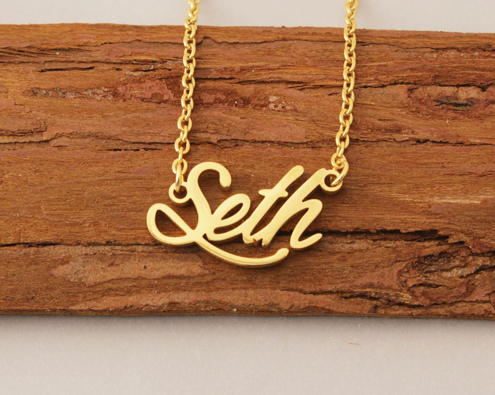 Custom Seth Name Necklace, Personalized Necklace for Women, Minimalist ...