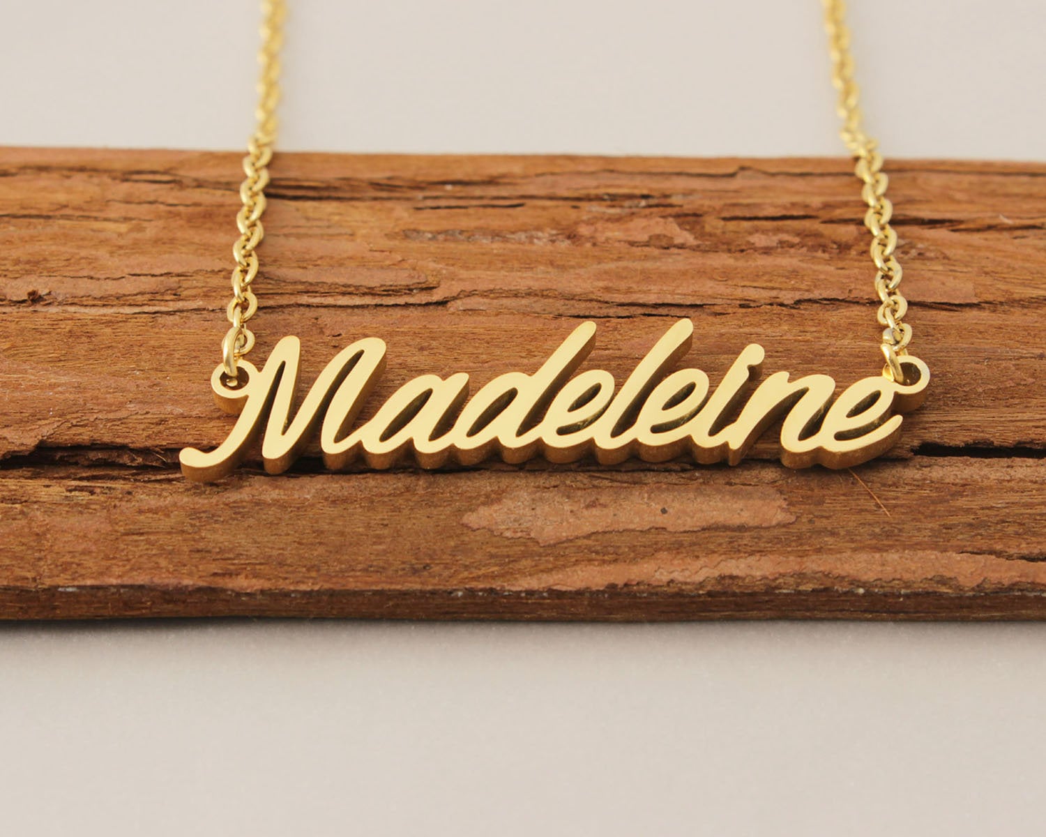 Custom Name Necklace, Madeleine Necklace, Cursive Name on Necklace ...