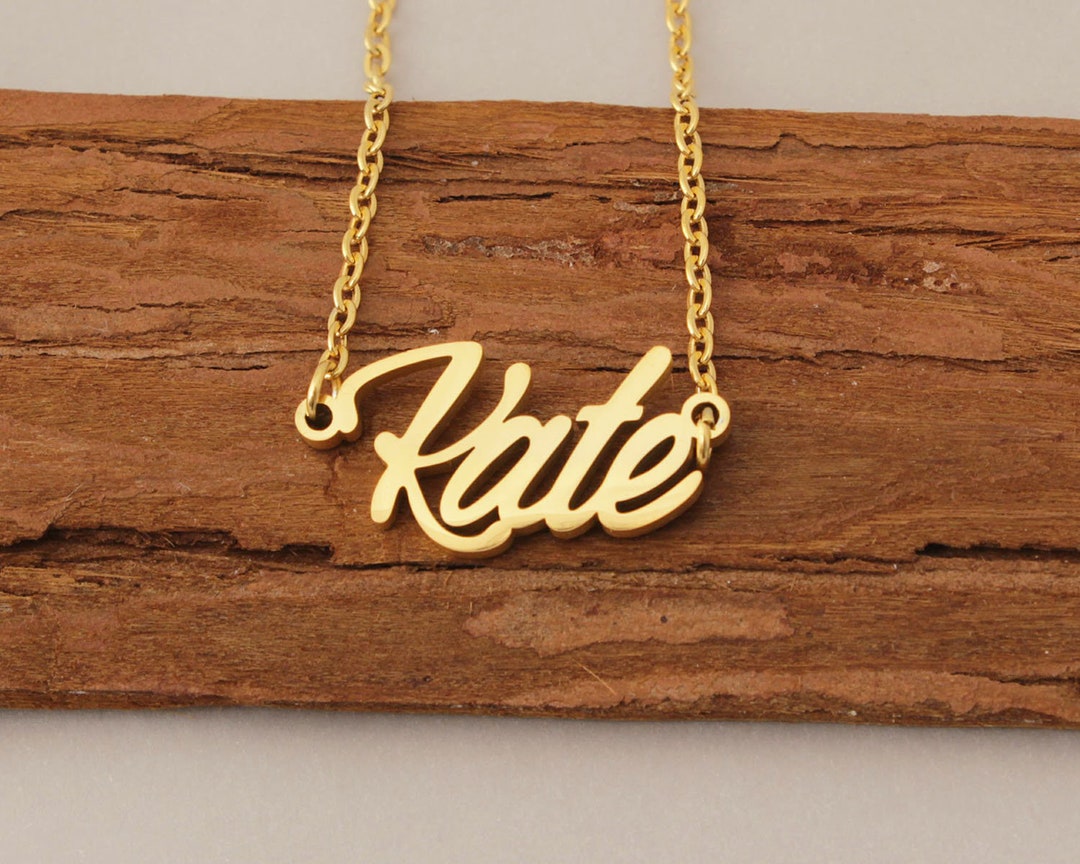Kate Name Necklace, Custom Name Necklace Gold, Personalized Necklace ...