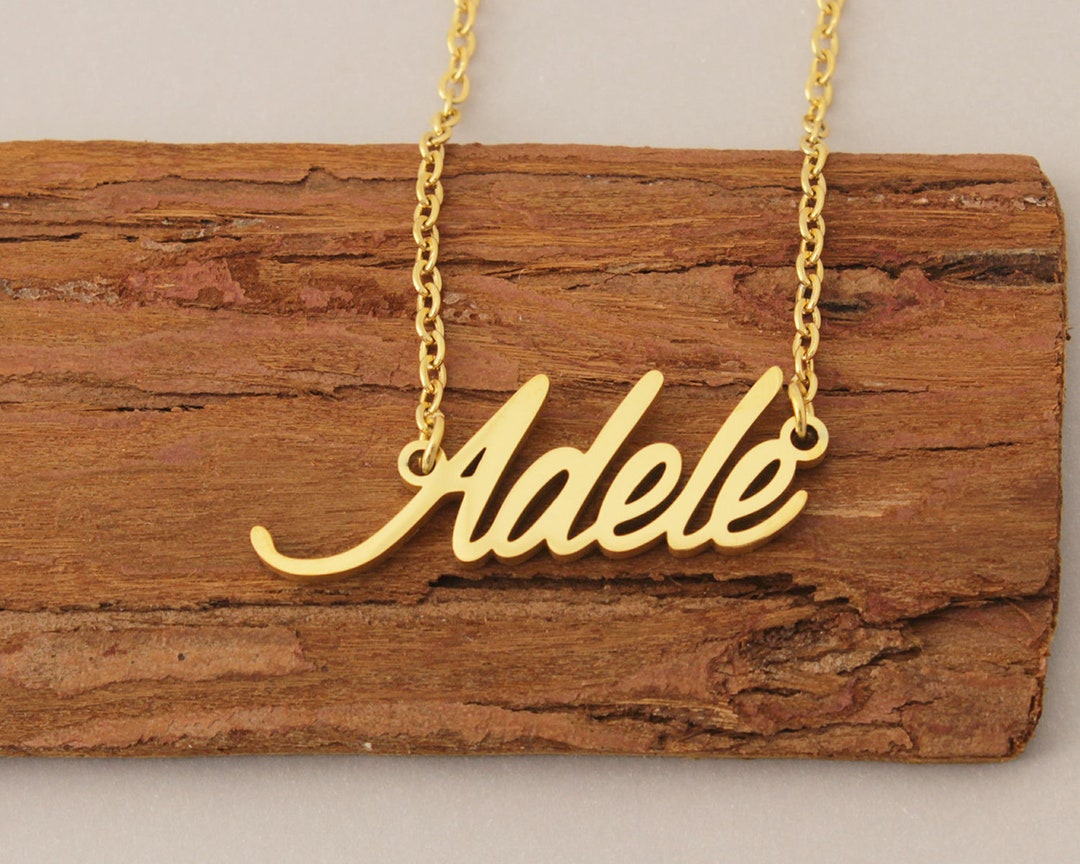 Name Necklace, Personalized Name Plate Necklace, Tiny Name Pendant ...