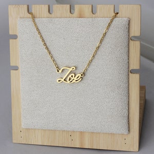 Name Necklace, Zoe Initial Name Necklace, Custom Jewelry With Gold ...