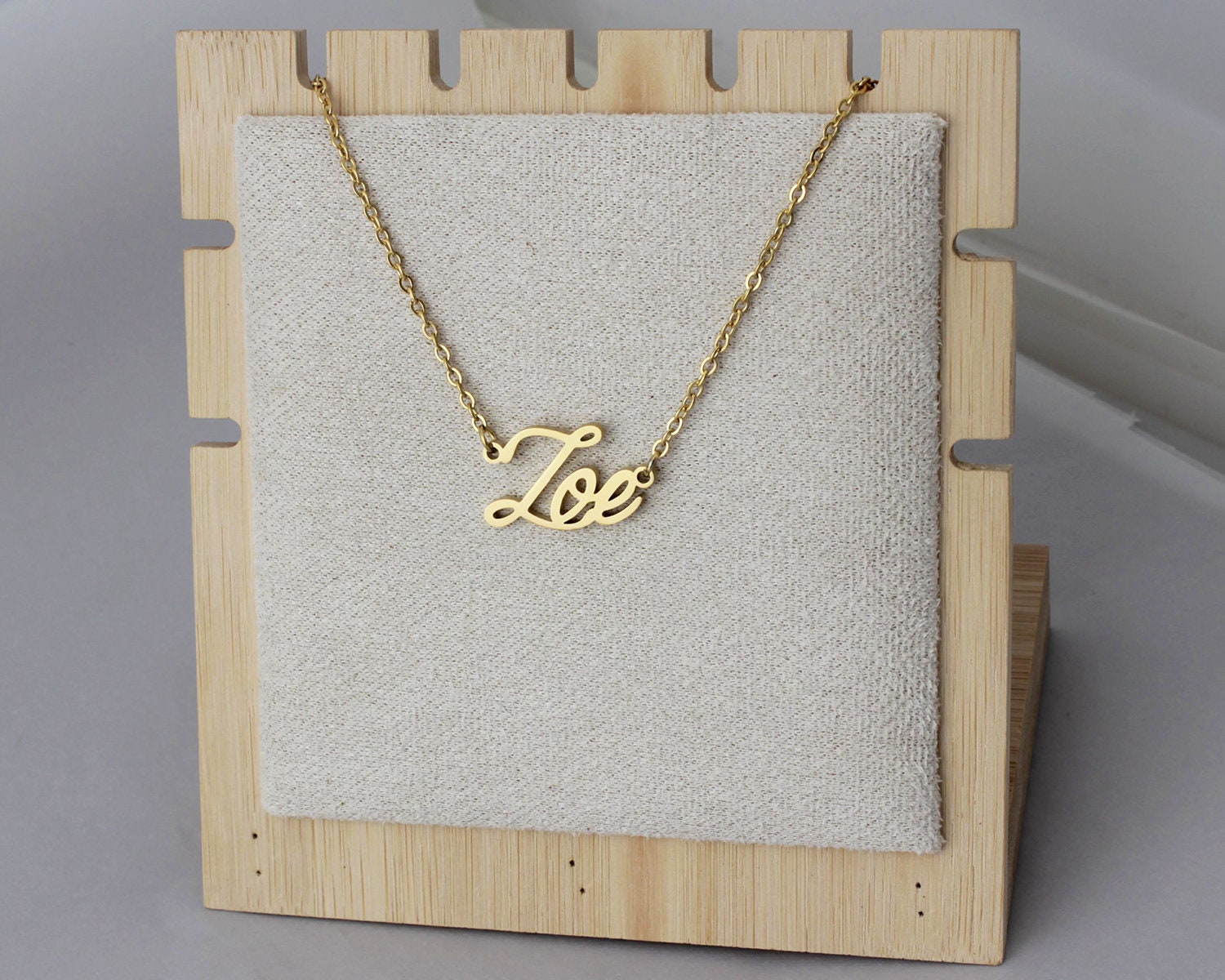 Name Necklace, Zoe Initial Name Necklace, Custom Jewelry With Gold ...
