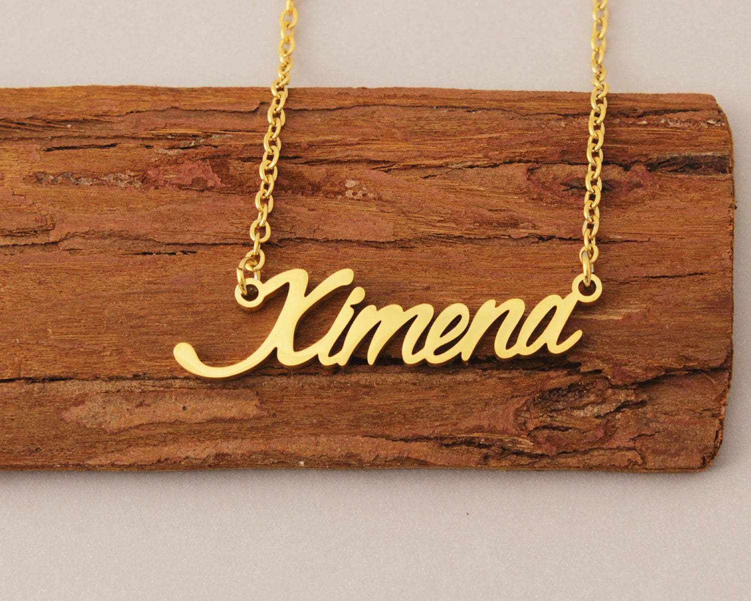 Custom Name Necklace Ximena Name Necklace Gold Dainty - Etsy UK