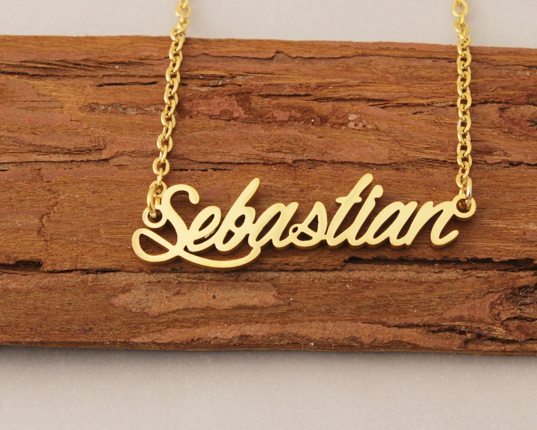 Custom Name Necklace, Sebastian Name Necklace Gold, Personalized ...
