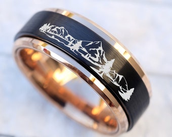 Mountain Spinner Ring - Etsy