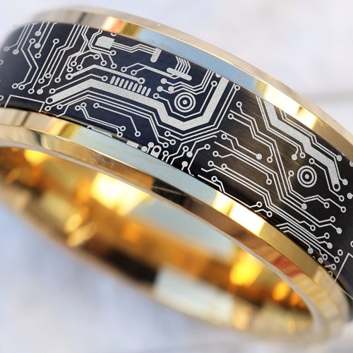 Circuit Board Fidget Spinner Wedding Band Computer Science - Etsy