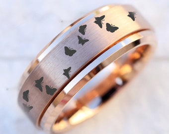Butterfly Wedding Band - Etsy