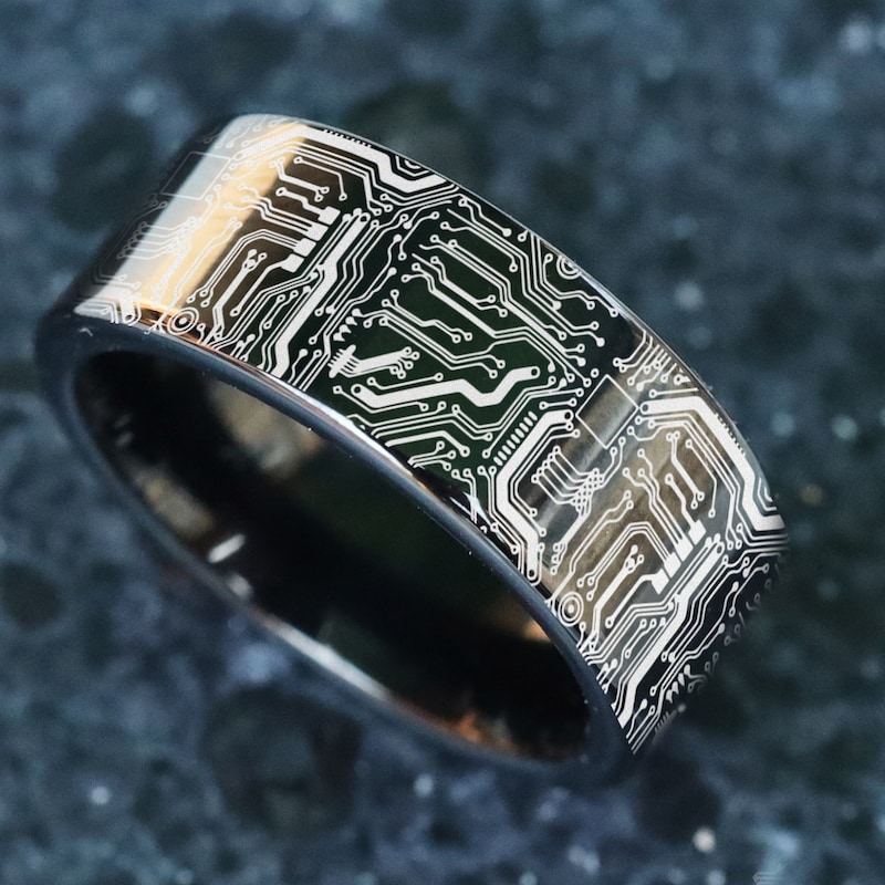 Circuit Board Ring Green - Etsy