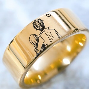 Anime ILY Senpai Manga Wedding Ring, Weebo Otaku Band, Senpai Ring ...
