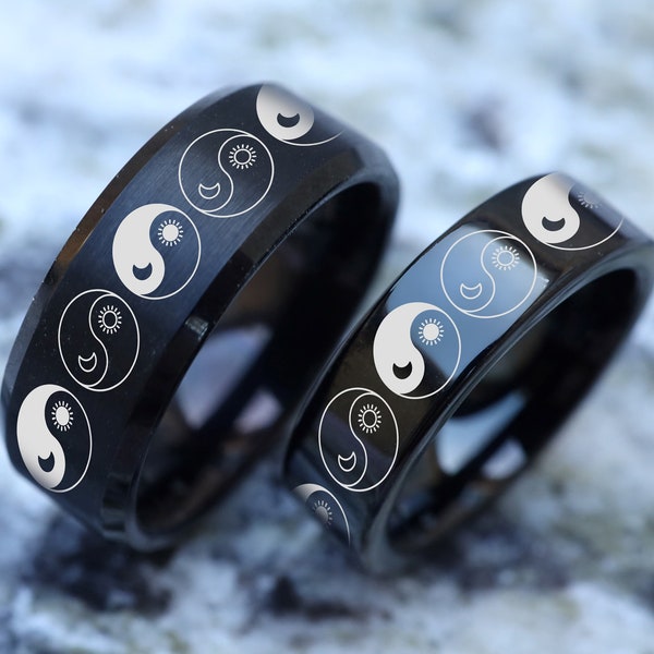 Yin Yang Couple Rings - Etsy
