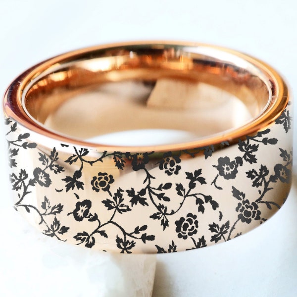 Floral Wedding Band - Etsy