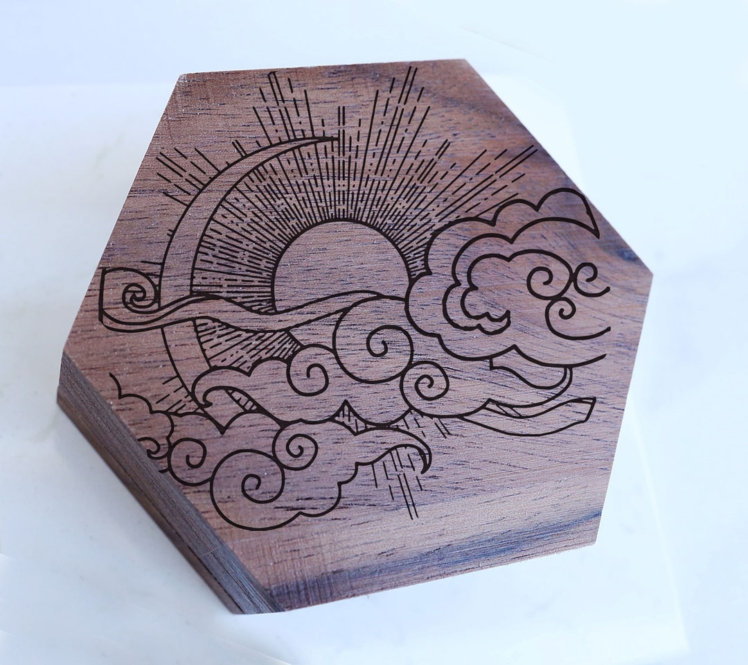 Sun and Moon Proposal Box, Sun and Moon Wedding Ring Box, Sun and Moon ...