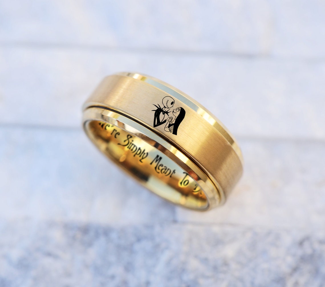 Jack and Sally Spinner Wedding Ring Jack Skellington | Etsy