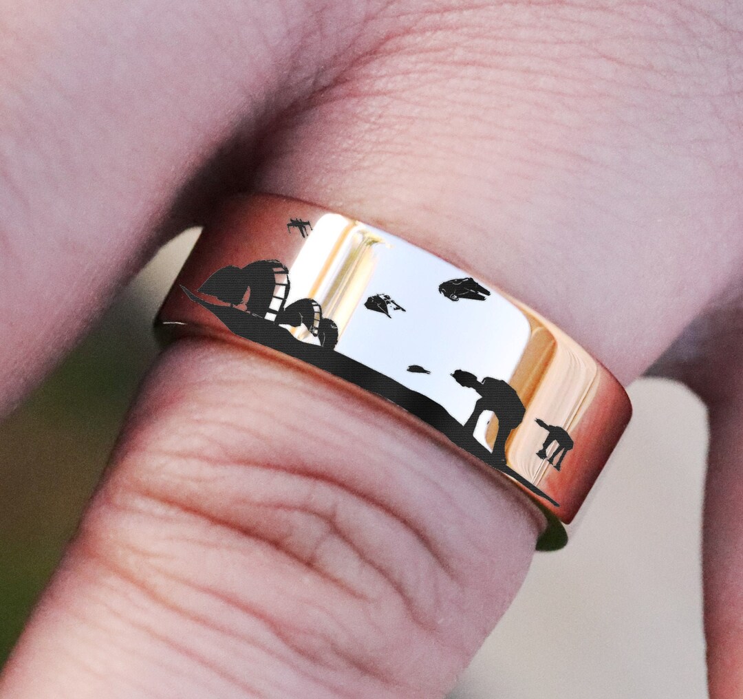 Star Wars Luke Tatooine Twin Suns Wedding Band, Luke Skywalker ...