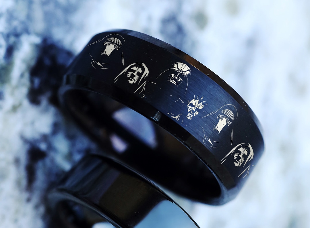 Evil Movie Villain Wedding Band, Space Engraved Ring, Sci-fi Movie ...
