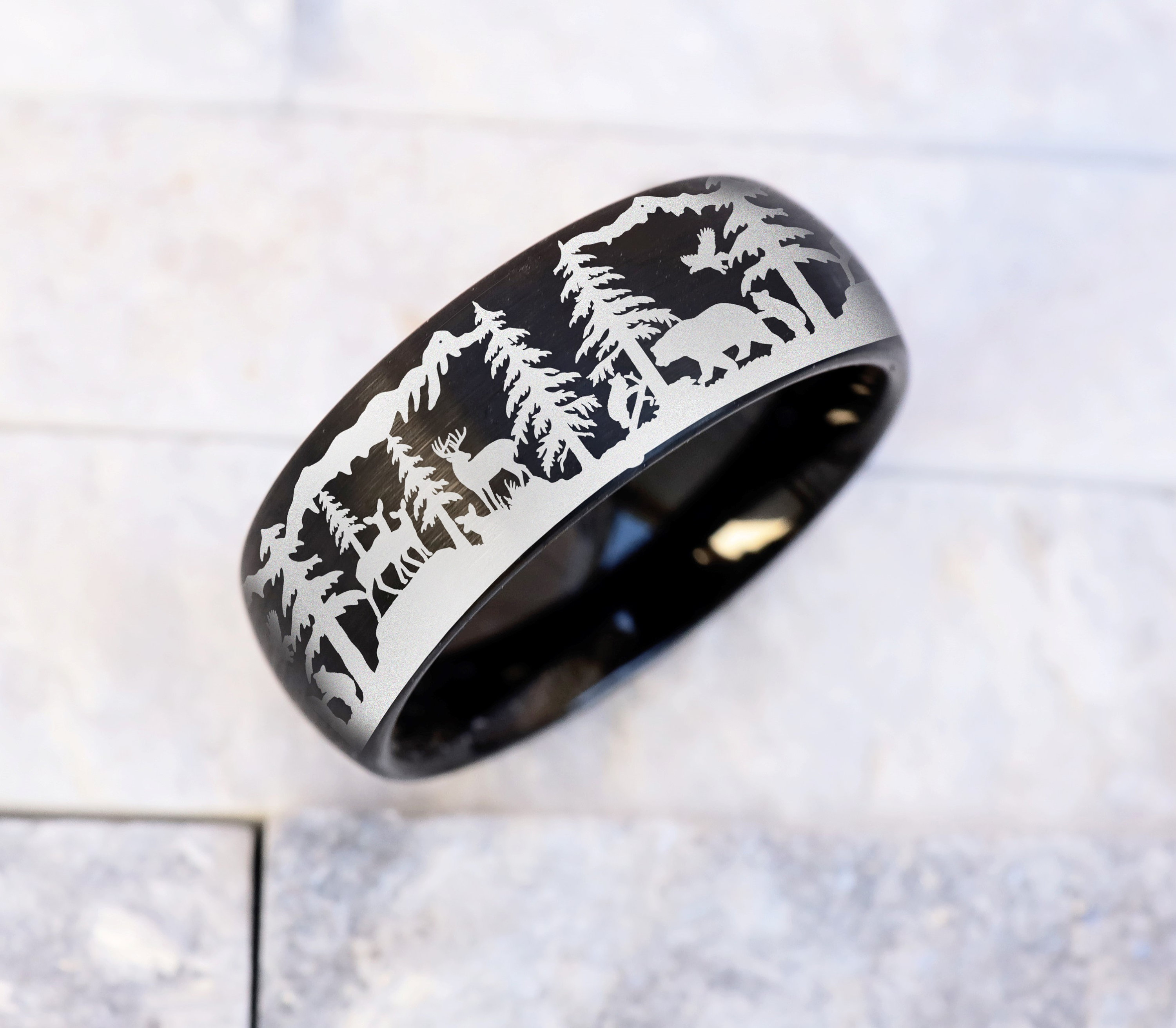 Wild Life Wedding Ring Animal Lover Nature Engagement Ring - Etsy