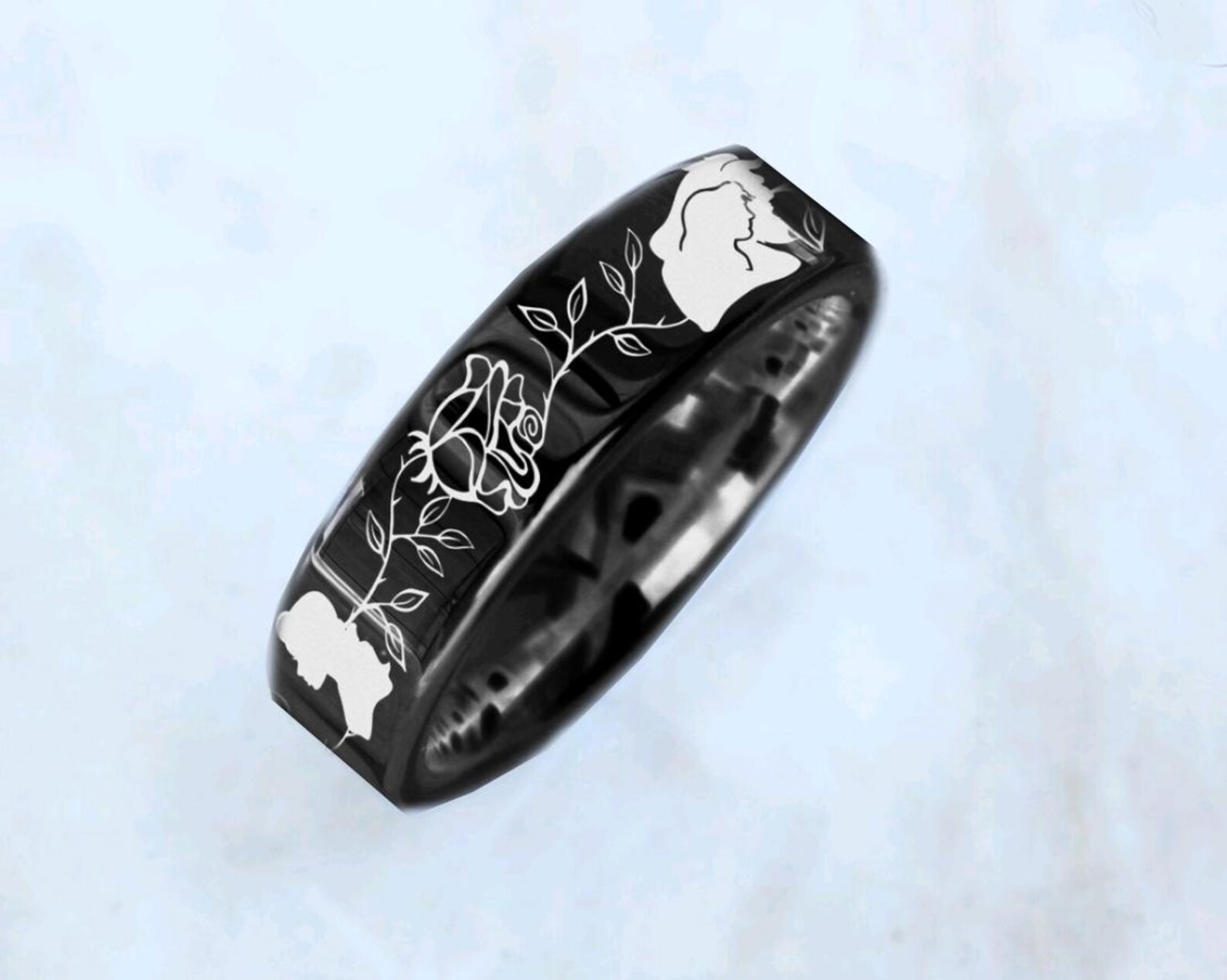 His Beauty Her Beast Wedding Band, Beauty and the Beast Ring, Princess ...