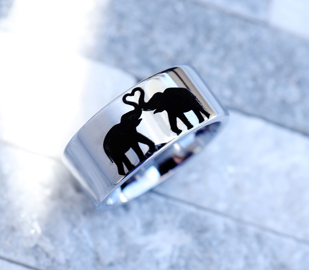 Elephant Wedding Ring, Elephant Engagement Ring, Elephant Animal Lover ...