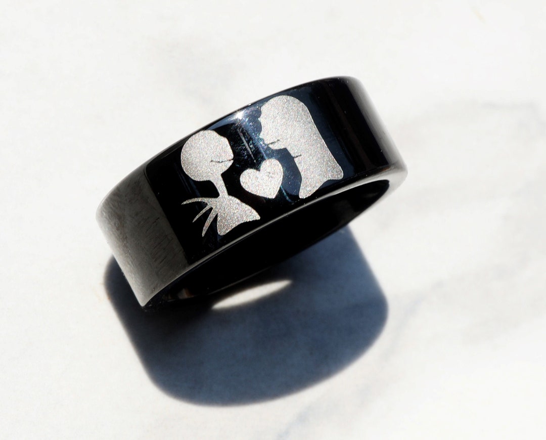 Jack Sally Engagement Symbol Ring, Jack and Sally Wedding Band, Jack We ...