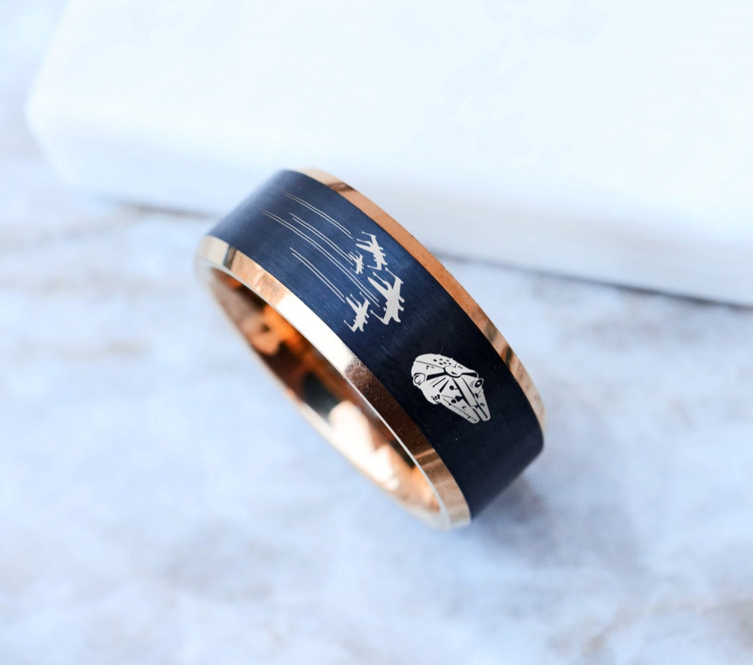 Spaceship Wedding Band, Falcon Wedding Ring, Space Wars Engagement ...
